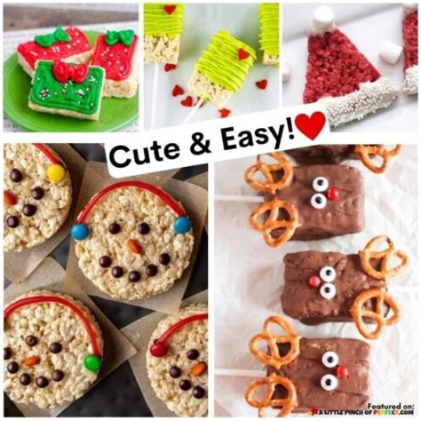 Cute And Easy Christmas Rice Krispie Treats A Little Pinch Of Perfect