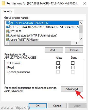 FIX Event On RuntimeBroker On Server Application Specific Permission Settings Do Not