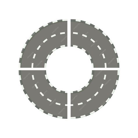 Premium Vector Asphalted Road Circle Icon In Cartoon Style On A White