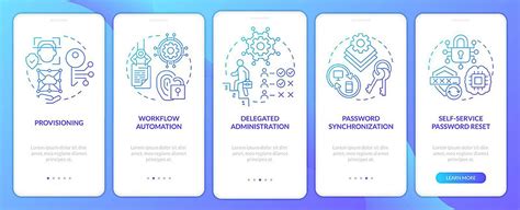 Onboarding Mobile App Screen Blue Gradient Identity Management Vector App Mobile Management