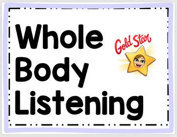 Whole Body Listening Posters Anchor Charts By Endlessly Educated