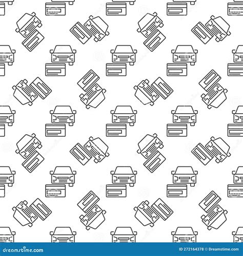 Carsharing Payment Vector Outline Minimal Seamless Pattern Stock Vector Illustration Of