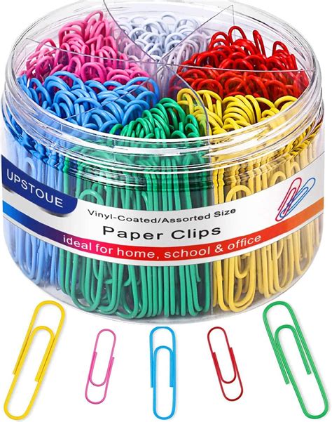 Vinaco Coloured Paper Clips 400 Pack 33mm Medium And 50mm Large Paper