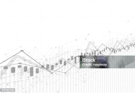 어두운 배경 디자인에 무역 하는 주식 시장 투자의 비즈니스 촛불 스틱 그래프 차트 낙관적인 포인트 그래프의 추세입니다 벡터 일러스트 레이 션 그래프에 대한 스톡 벡터 아트