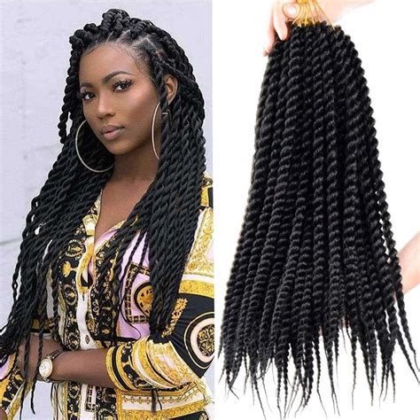 6 Packs Havana Twist Crochet Hair Senegalese Twist Crochet Braids Hair