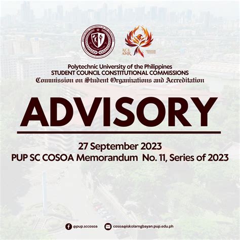 Attention Pup Sc Cosoa Memorandum No 11 Series Of 2023 Date 27