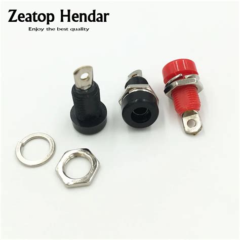 2Pcs Brass 4mm Binding Post Banana Jack Socket Panel Mount For Safety