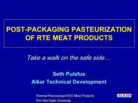 Ppt Post Packaging Pasteurization Of Rte Meat Products Powerpoint Presentation Id 733931