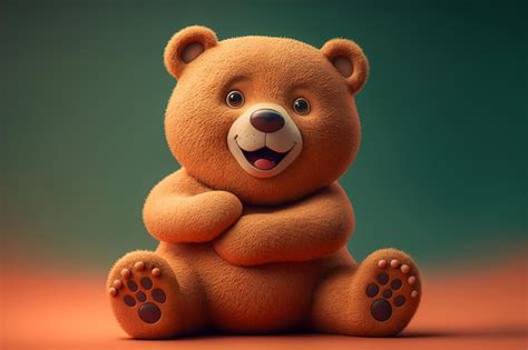 Premium Photo Friendly Bear Cartoon Character Adorable And Lovable