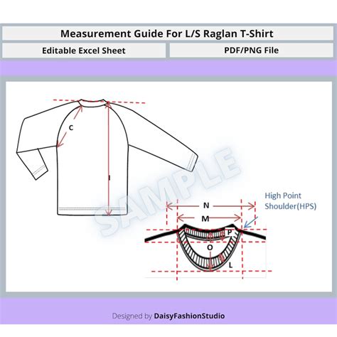 Complete Measurement Guide For Long Sleeve Raglan T Shirt Point Of