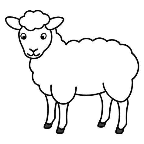 Sheep Silhouette Line Art Premium AI Generated Vector