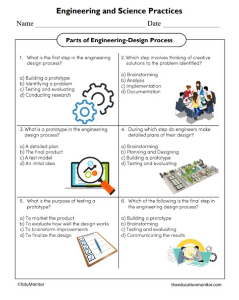 Parts Of Engineering Design Process Science Worksheet Edumonitor Science Math Language Arts