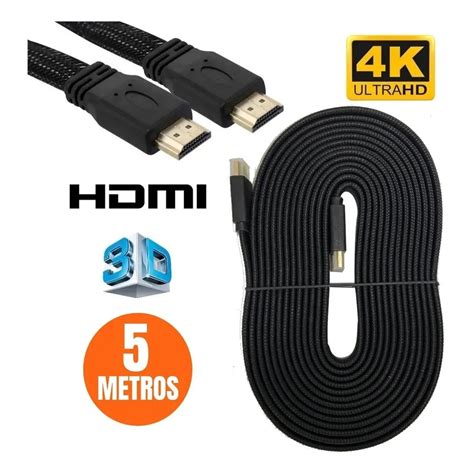 Cabo Hdmi Premium Gold 5 Metros Ultra Hd 4k Tv 2 0 Blindado Shopee Brasil