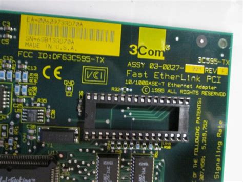 3COM 3C595 TX 03 0027 001 Fast Etherlink PCI 10 100 Base T Ethernet Adapter Card In Millis MA USA