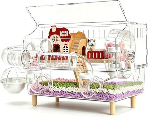 8 In 1 Acrylic Hamster Cage2 Tier Dwarf Hamster Cage With