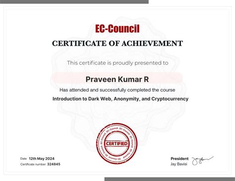 Praveen Kumar R On Linkedin Eccouncil Cybersecurity