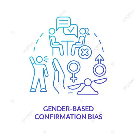 Gender Based Confirmation Bias Blue Gradient Concept Icon Unfair Bias