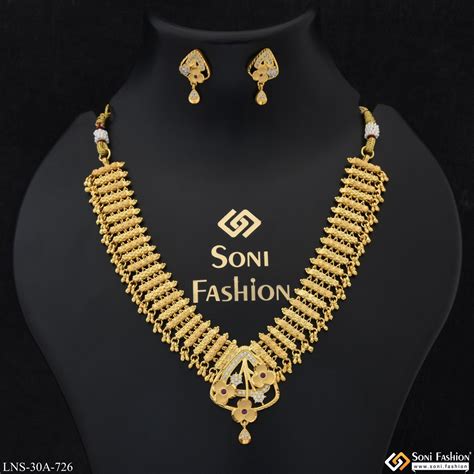 Sparkling Design Funky Design Gold Plated Necklace Set For Women Sty