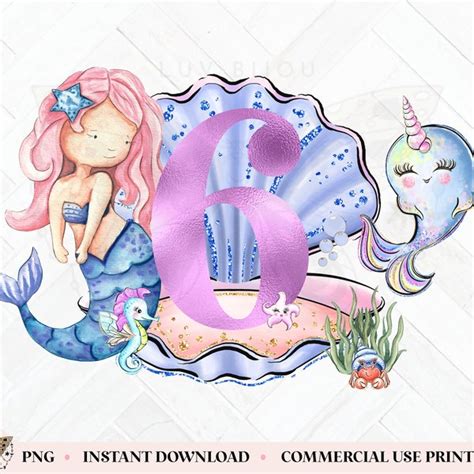 Mermaid 6th Birthday Etsy