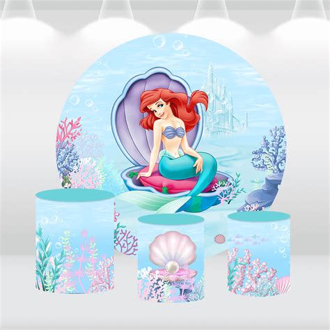 Under The Sea Princess Ariel Mermaid Round Backdrop In 2024