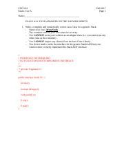 Exam3A KEY 181 Fall 2017 Docx CSCI 161 Exam 3 Ver A Fall 2017 Page 1 Name PLACE ALL YOUR