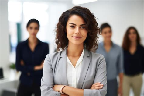 Premium Ai Image Beautiful Girl In Office Illustration Ai Generativexa