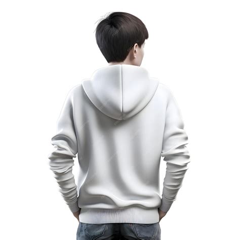 색 배경 에 고립 된 색 스웨트 셔츠 를 입은 젊은 남자 의 뒷면 Ai 생성 Psd