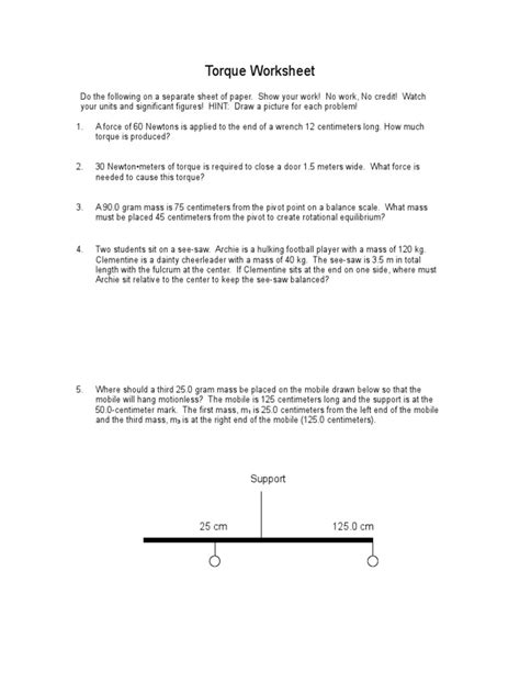 Worksheet Torque Revised 2013 W Key Lever Torque Free 30 Day