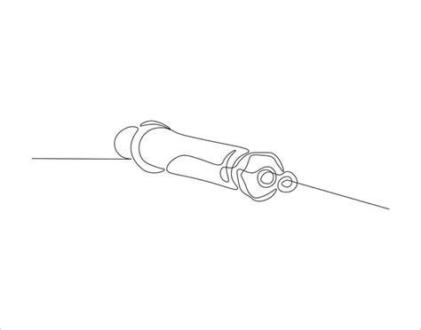 Premium Vector Continuous Line Drawing Of Syringe For Injections One