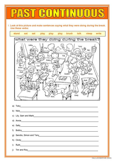 Past Simple Past Continuous Worksheets