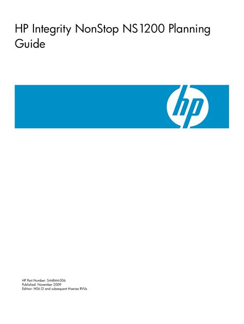 Hp Integrity Nonstop Ns1200 Planning Guide Manualzz