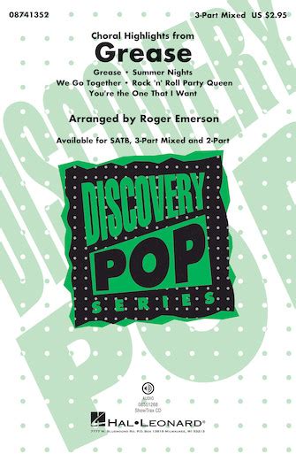 Grease Choral Highlights Sheet Music Discovery Choral 8741352 By