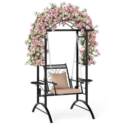 Slickblue Garden Arbor Porch Swing Chair With Stand Single Person