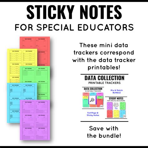 Data Tracking Sticky Notes Positively Learning