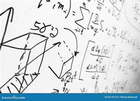 Complex Math Formulas On Whiteboard Mathematics And Science With