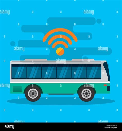 Gps Navigation Transportation Signal Wifi Drive Bus Vector Illustration Stock Vector Image Art