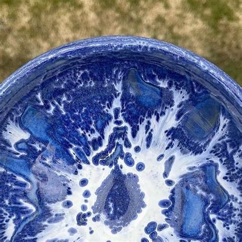Snow Over Indigo Float Glaze On Ceramic Art