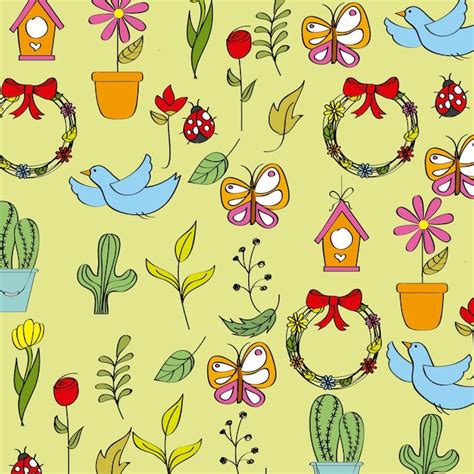 premium vector seamless pattern spring