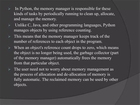 Memory Management In Python Ppt