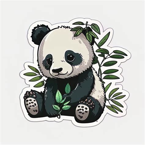 Premium Ai Image Adorable Panda Sticker