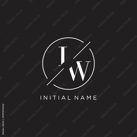 Letter IW Logo With Simple Circle Line Creative Look Monogram Logo Design Stock Vector Adobe
