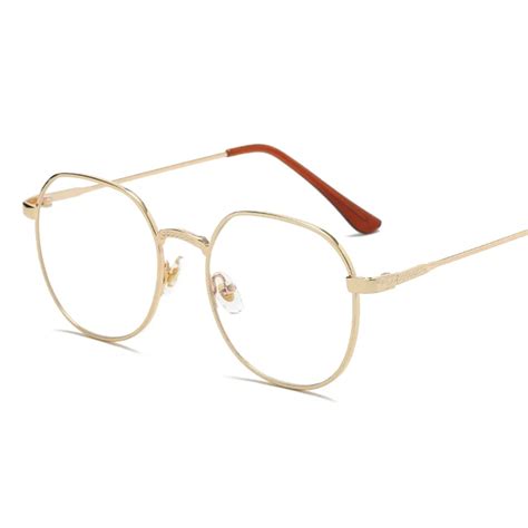 Fashion Gold Metal Frame Eyeglasses For Women Female Vintage Glasses