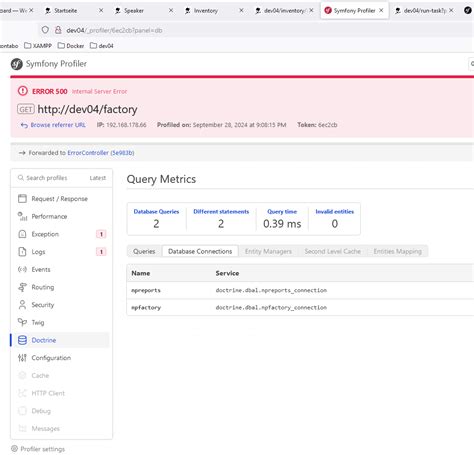Php Table Not Found Error When Querying Second Database Connection