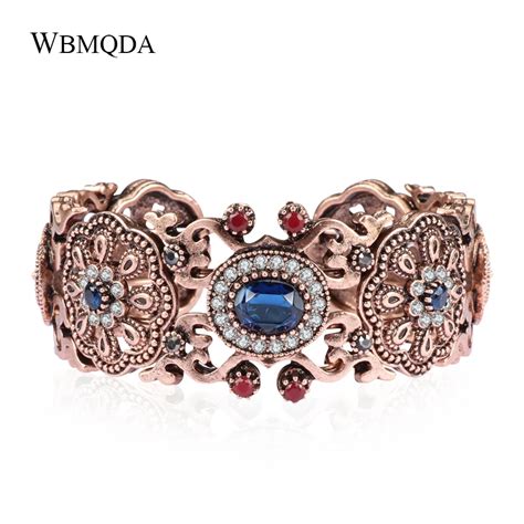 Buy Vintage Big Antique Gold Cuff Bracelet Boho