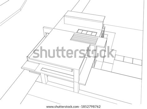 Architectural Line Sketch House Building Stock Vector Royalty Free 1852798762 Shutterstock