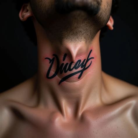 Small Script Neck Tattoos Abstract Lettering Tattoostours