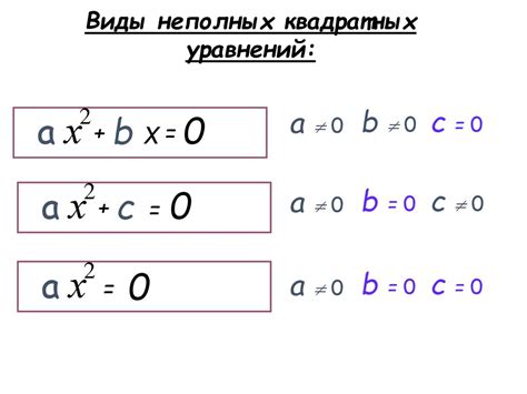Неполные квадратные уравнения презентация онлайн