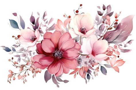 Premium Ai Image Watercolor Floral Borber Isolated