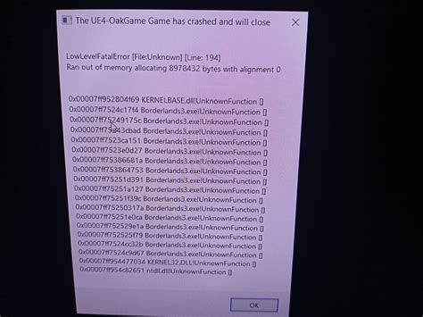 Fatal Error Low Memory Bug And Game Crashes Help Rborderlands3
