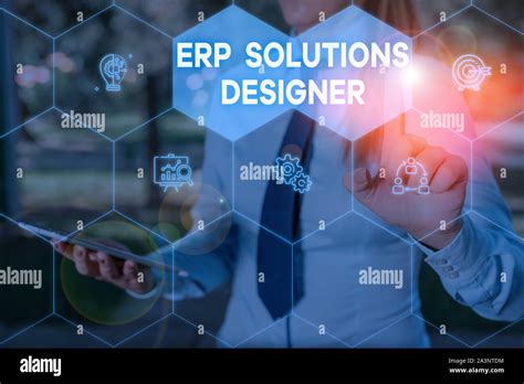 Handwriting Text Erp Solutions Designer Conceptual Photo Elegant